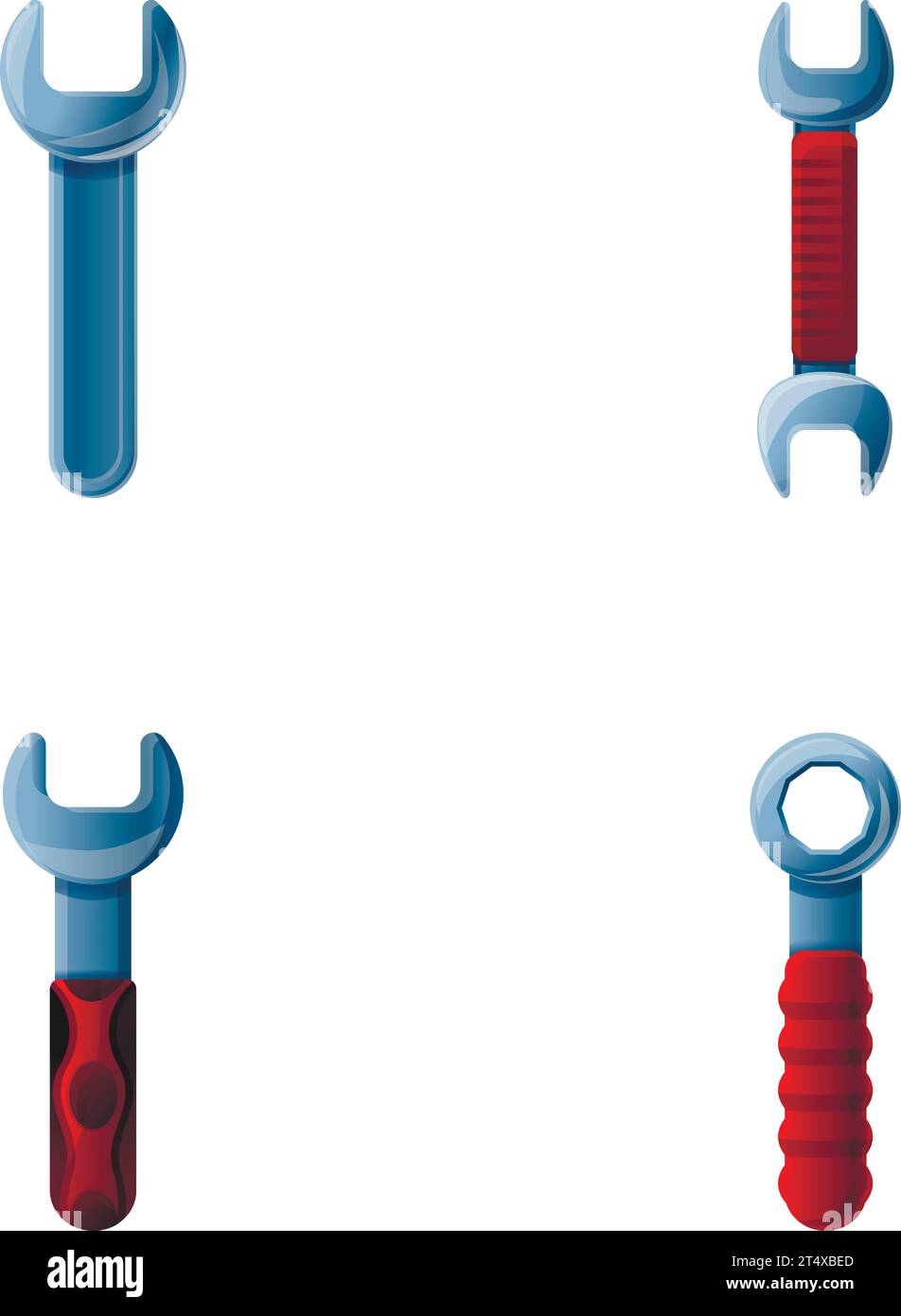 Wrench icons set cartoon vector various metal wrench maintenance hi-res ...