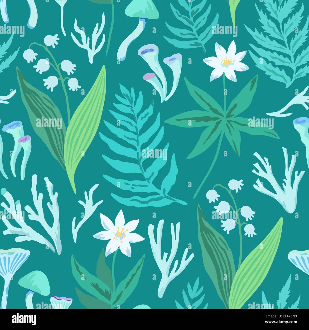 Magical forest flowers Stock Vector Images - Alamy