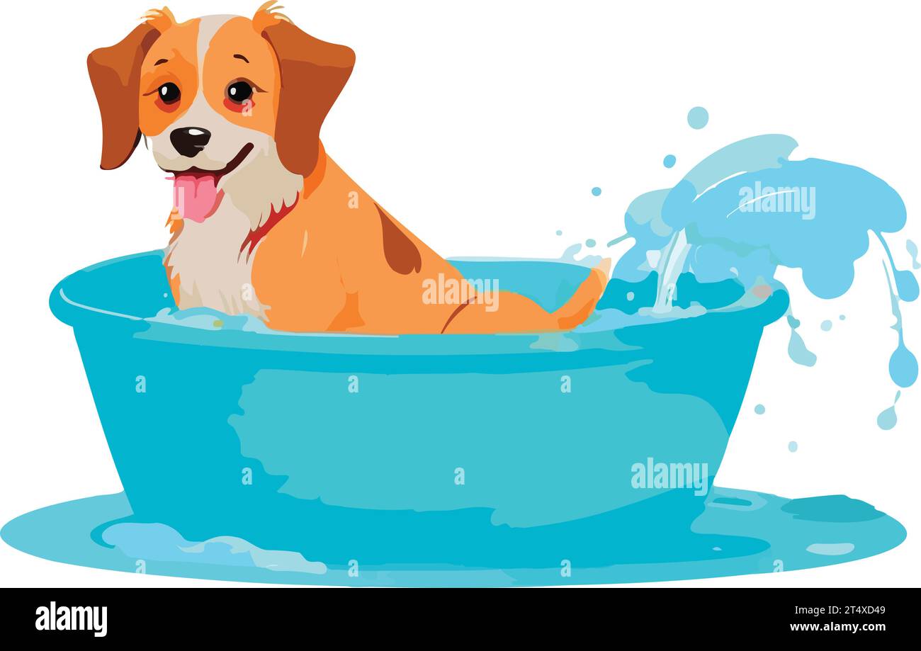 Dog washing illustration hi-res stock photography and images - Alamy