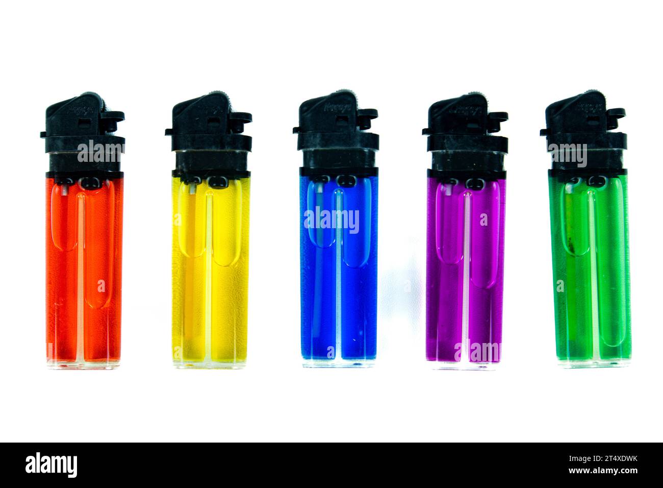 colorful of plastic gas lighter isolated on white background Stock ...