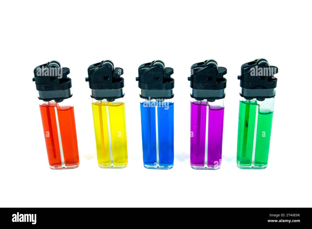 colorful of plastic gas lighter isolated on white background Stock ...