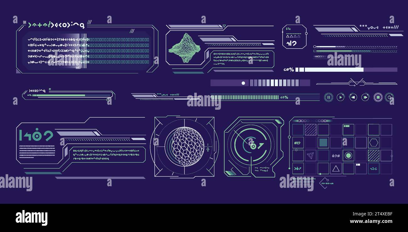 Vector data elements for sci-fi interface infographics Stock Vector ...
