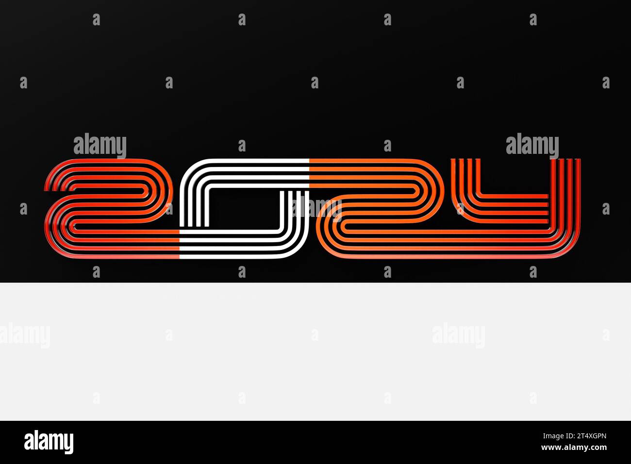 3d illustration Happy new year 2024 background template. Holiday ...