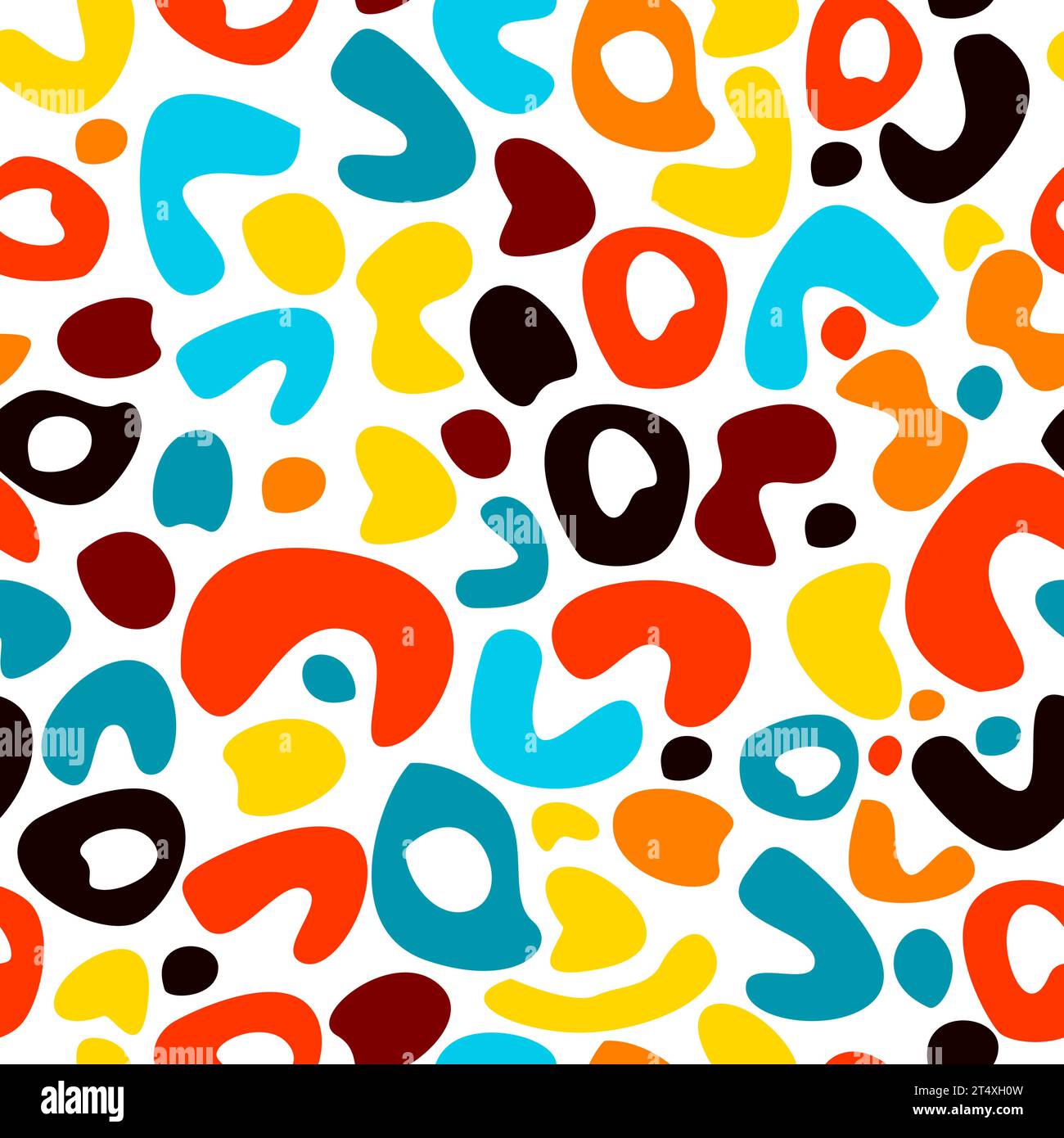 Seamless background colored simple patterns of spots. 90s style. hand ...