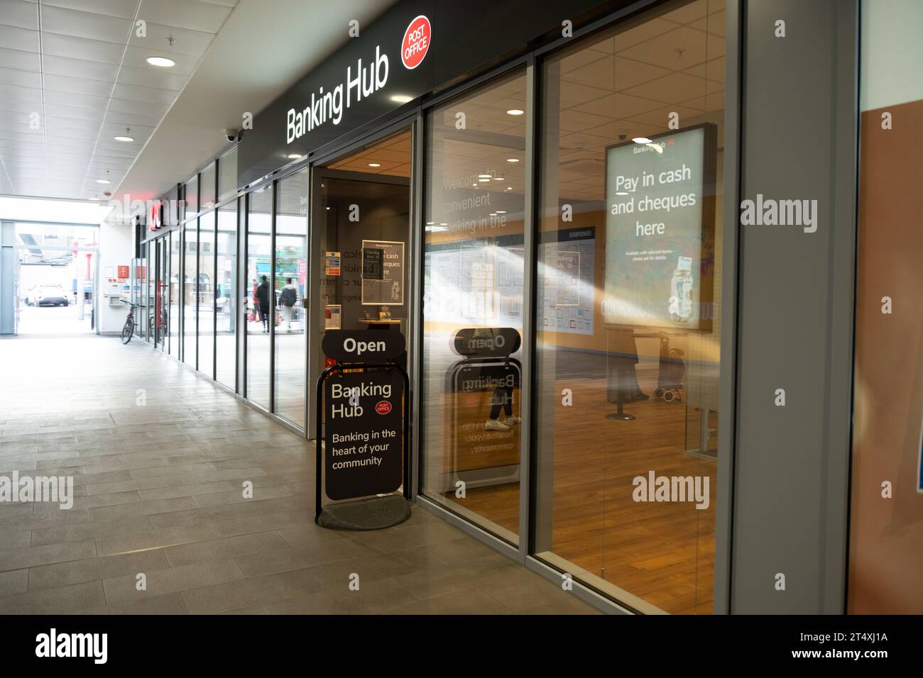 LONDON, OCTOBER 30, 2023: Post Office Banking Hub inside the Oaks ...