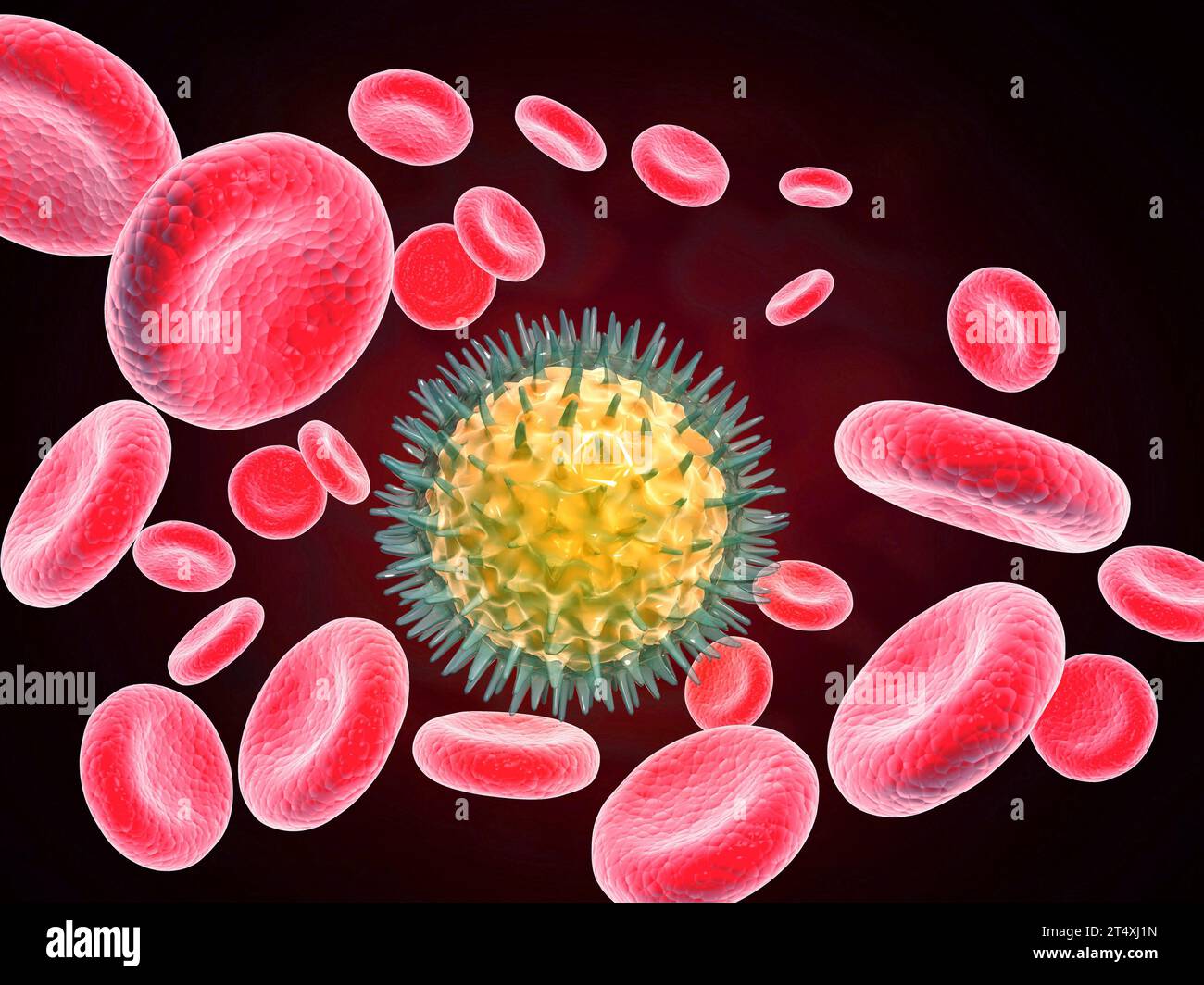 Virus in bloodstream. 3d illustration Stock Photo - Alamy