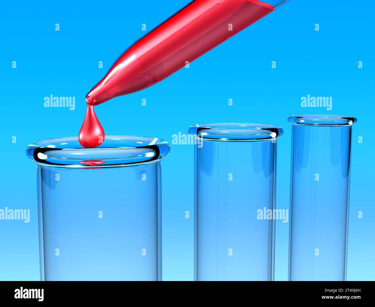 Blood on test tubes. blood test concept. 3d illustration Stock Photo ...