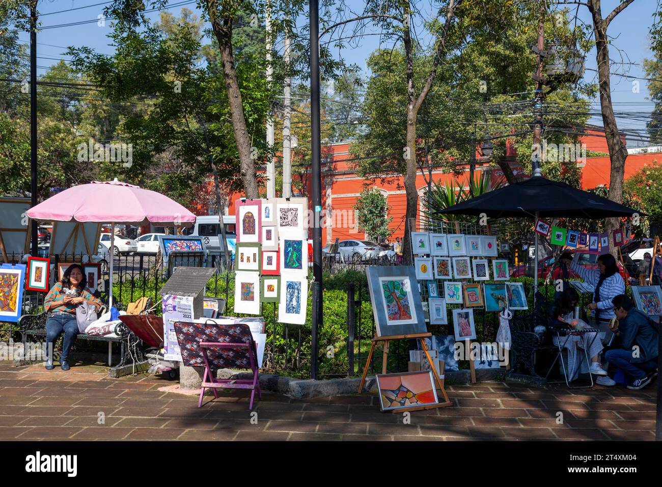 Plaza Del Carmen part of Bazaar Sabado on Art Saturday , San Angel Neighbourhood of Mexico City ...