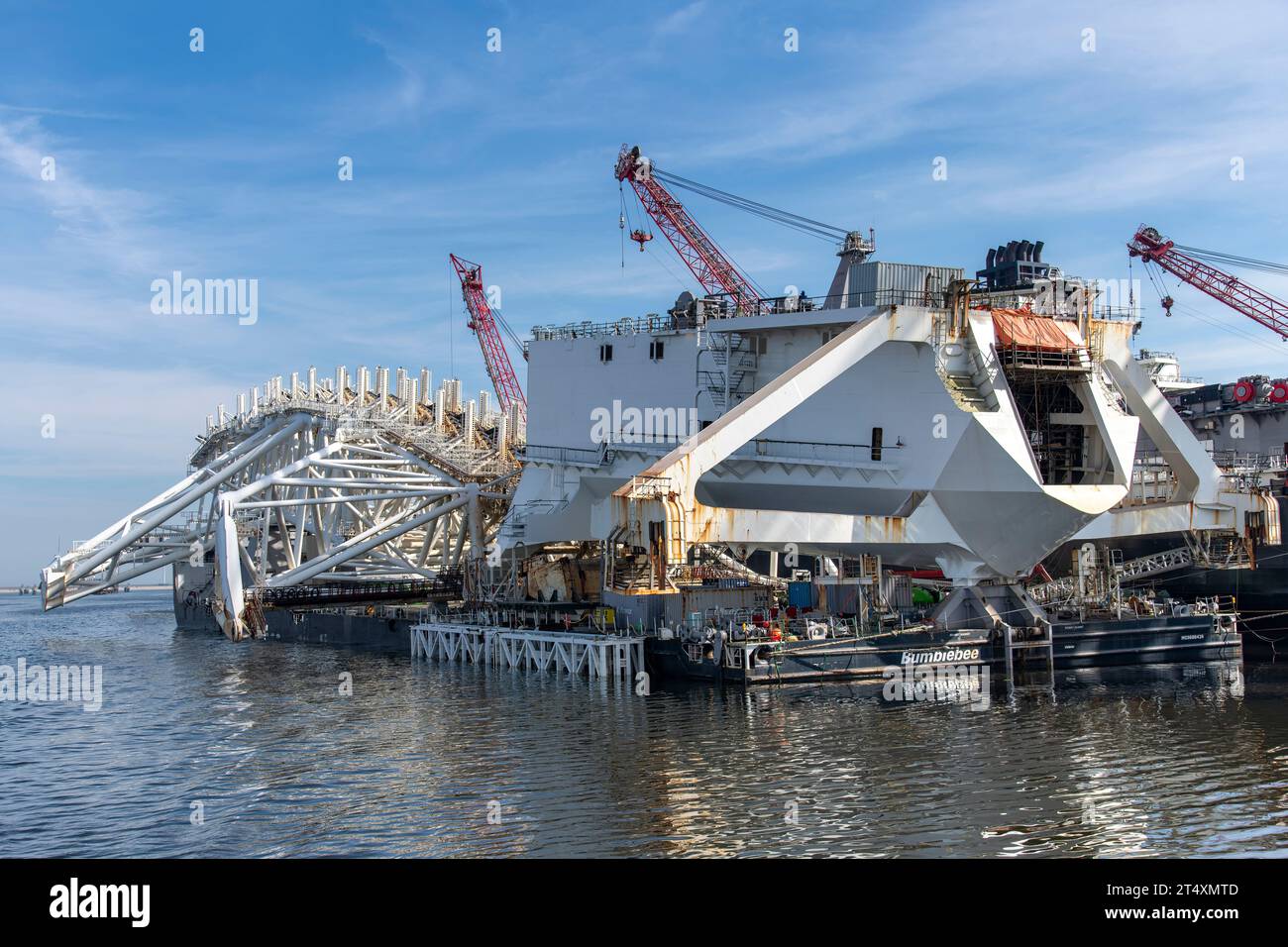 Rotterdam, the Netherlands-September 16, 2023; Bumblebee barge or Deck ...