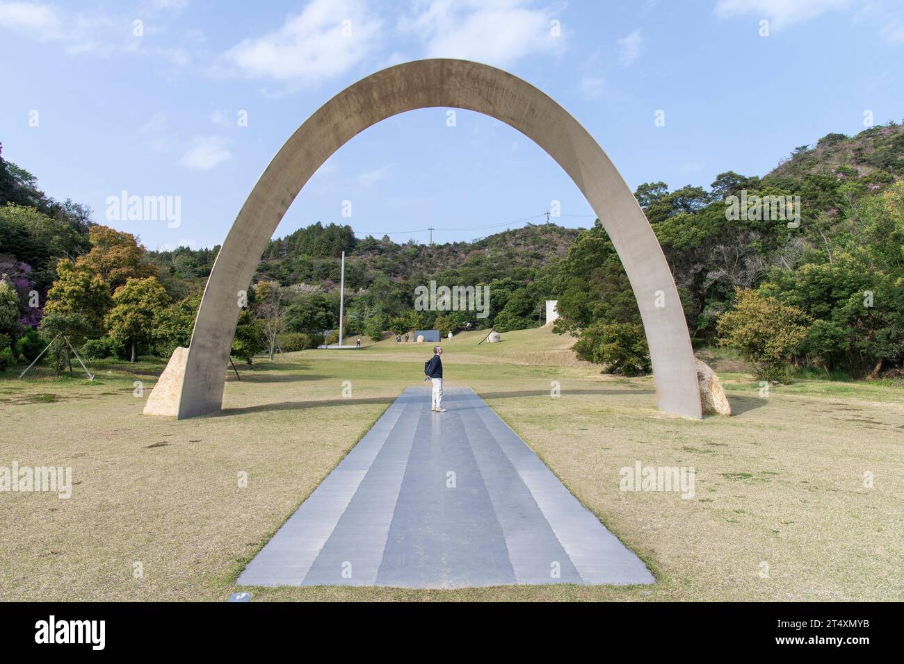 Naoshima Island, Japan- April 12, 2023; Infinity gate of the Lee Ufan ...