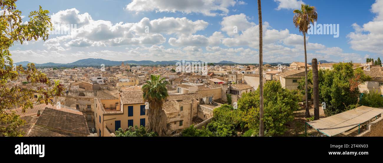 Cityscape overview of the town of Artá, Mallorca island, Spain ...