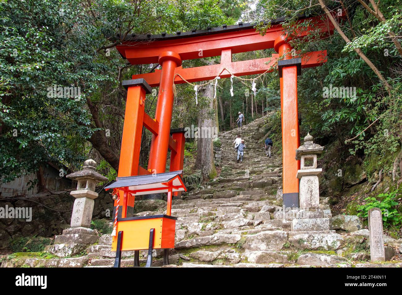 Shingu, Wakayama, Japan-April 5, 2023; Shinto shrine giving entrance to ...
