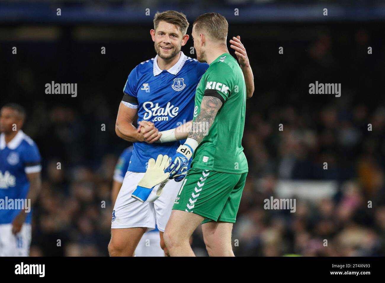 Liverpool, UK. 01st Nov, 2023. Everton defender James Tarkowski (6 ...