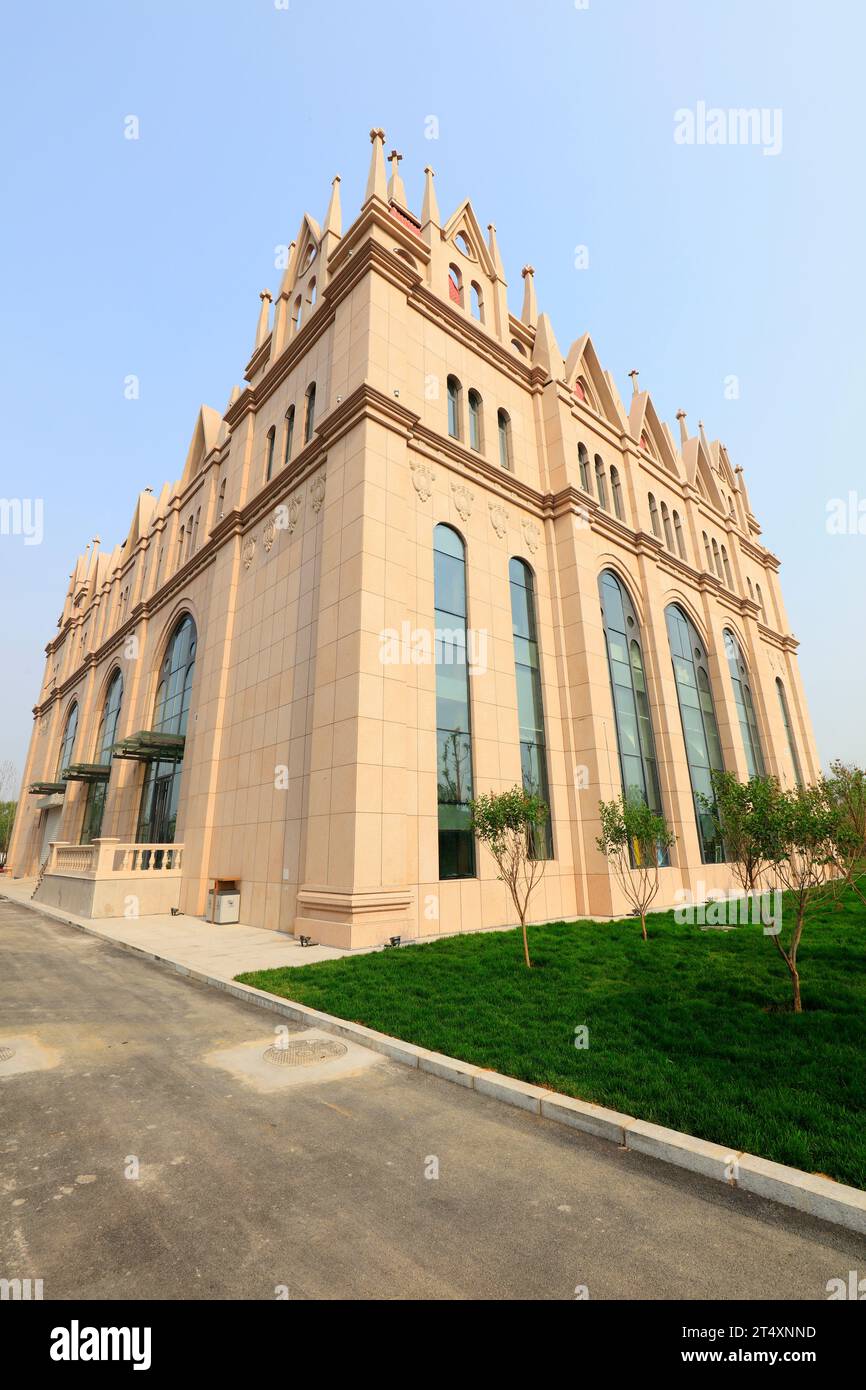 Garden architecture Scenery, South Lake Park, Tangshan, China Stock ...