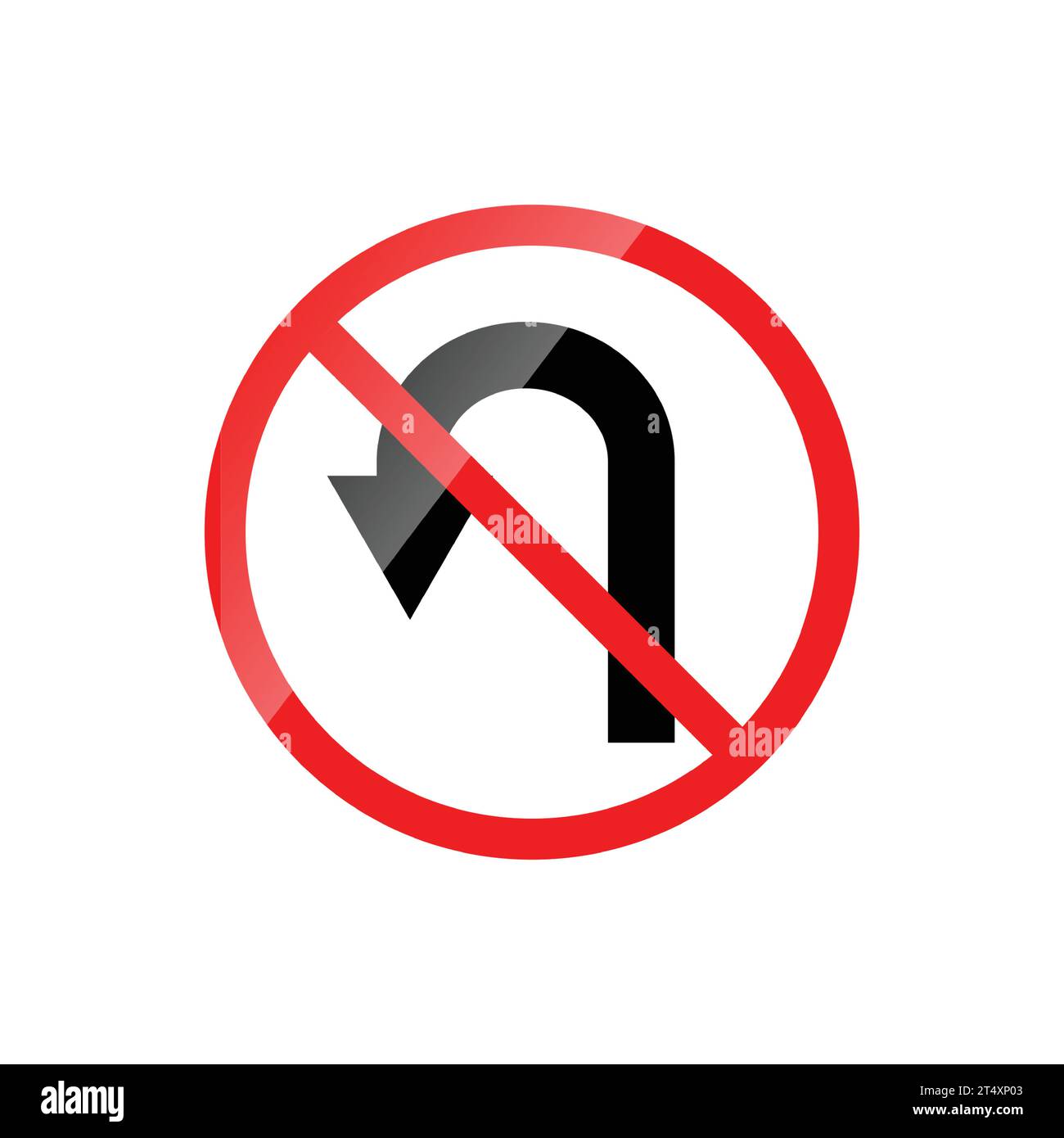 No u turn road sign on white background Royalty Free Vector Stock ...