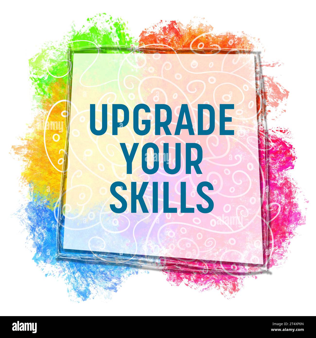 Upgrade Your Skills Colorful Spatter Abstract Doodle Element Text Stock ...