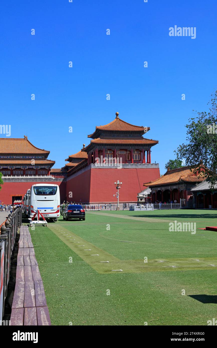 watchtower scenery in the Imperial Palace, Beijing, China Stock Photo ...