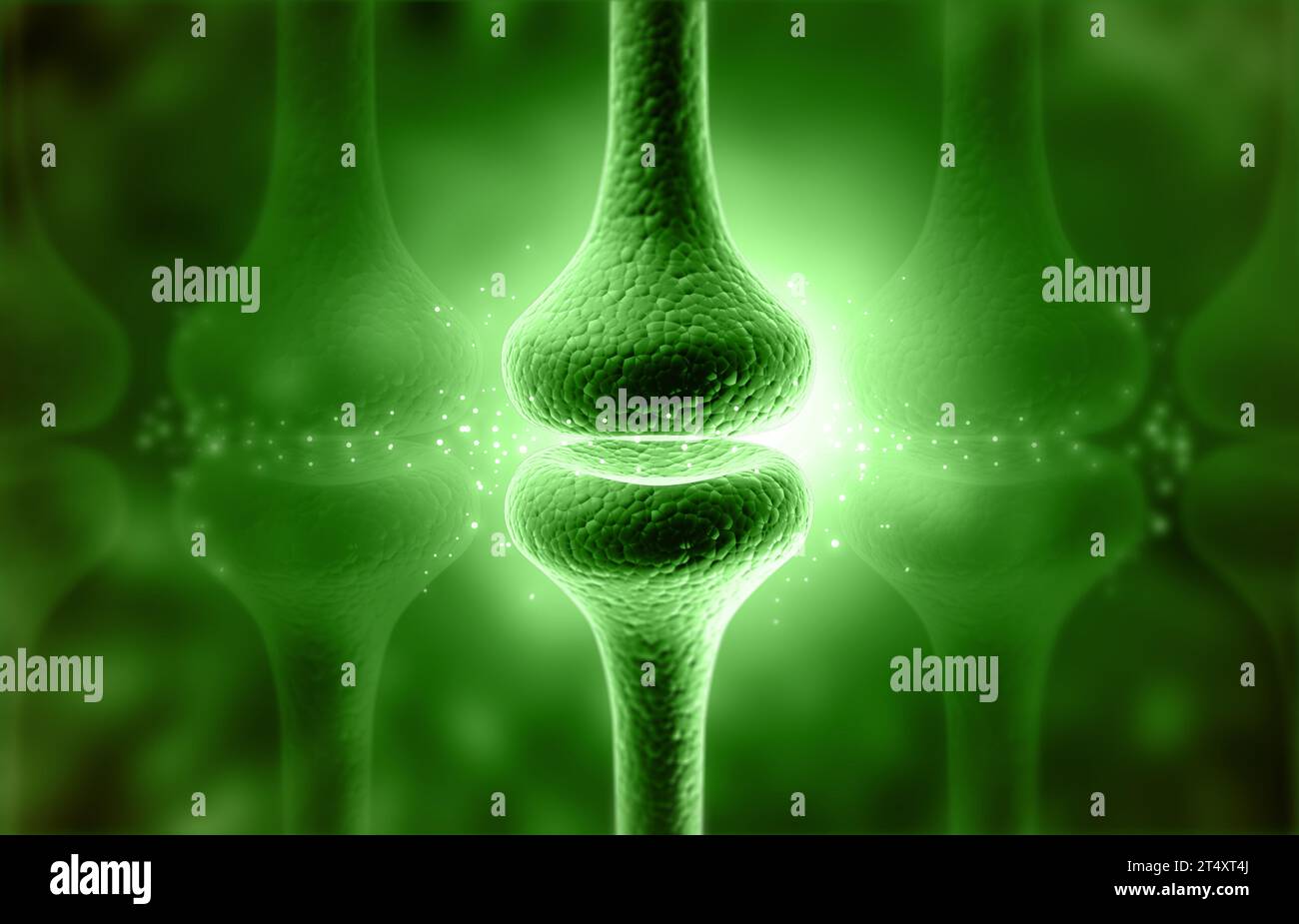 Neuron cells sending electrical chemical signals.3d illustration Stock ...
