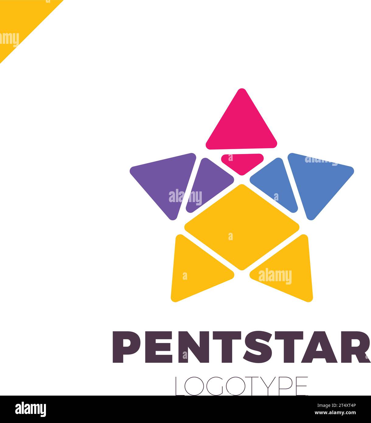 Penta line star logo pentagon direction Royalty Free Vector Stock ...