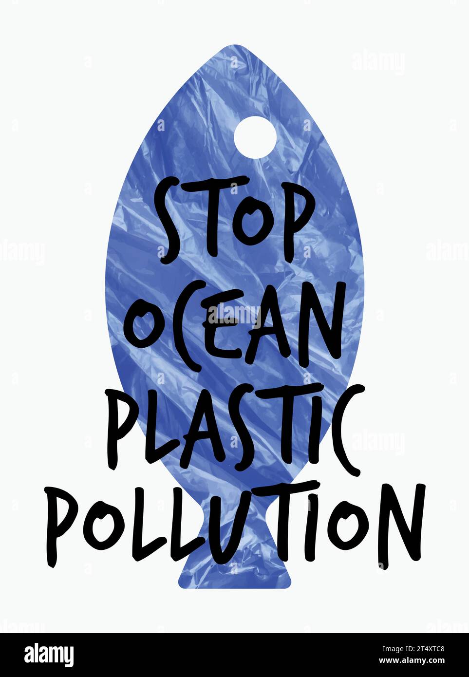 Stop Ocean Plastic Pollution Ecological Poster Vector Image Stock