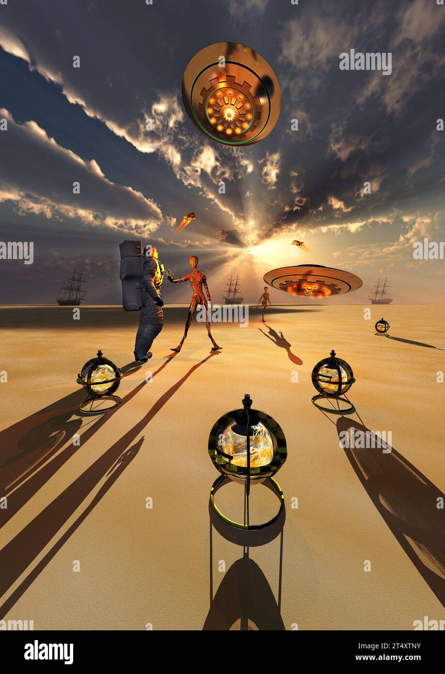 Joint human alien technology hi-res stock photography and images - Alamy