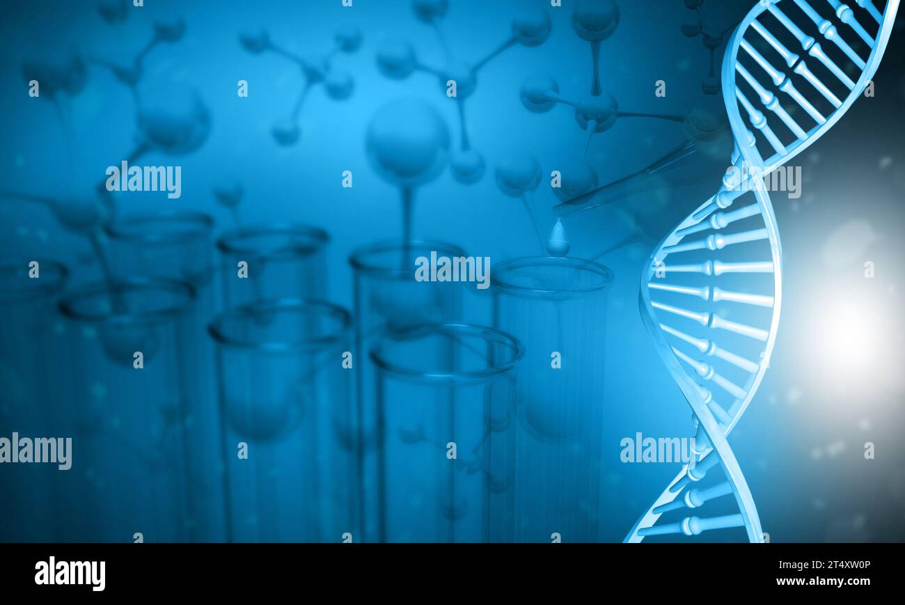 Human DNA with science background. 3d illustration Stock Photo - Alamy
