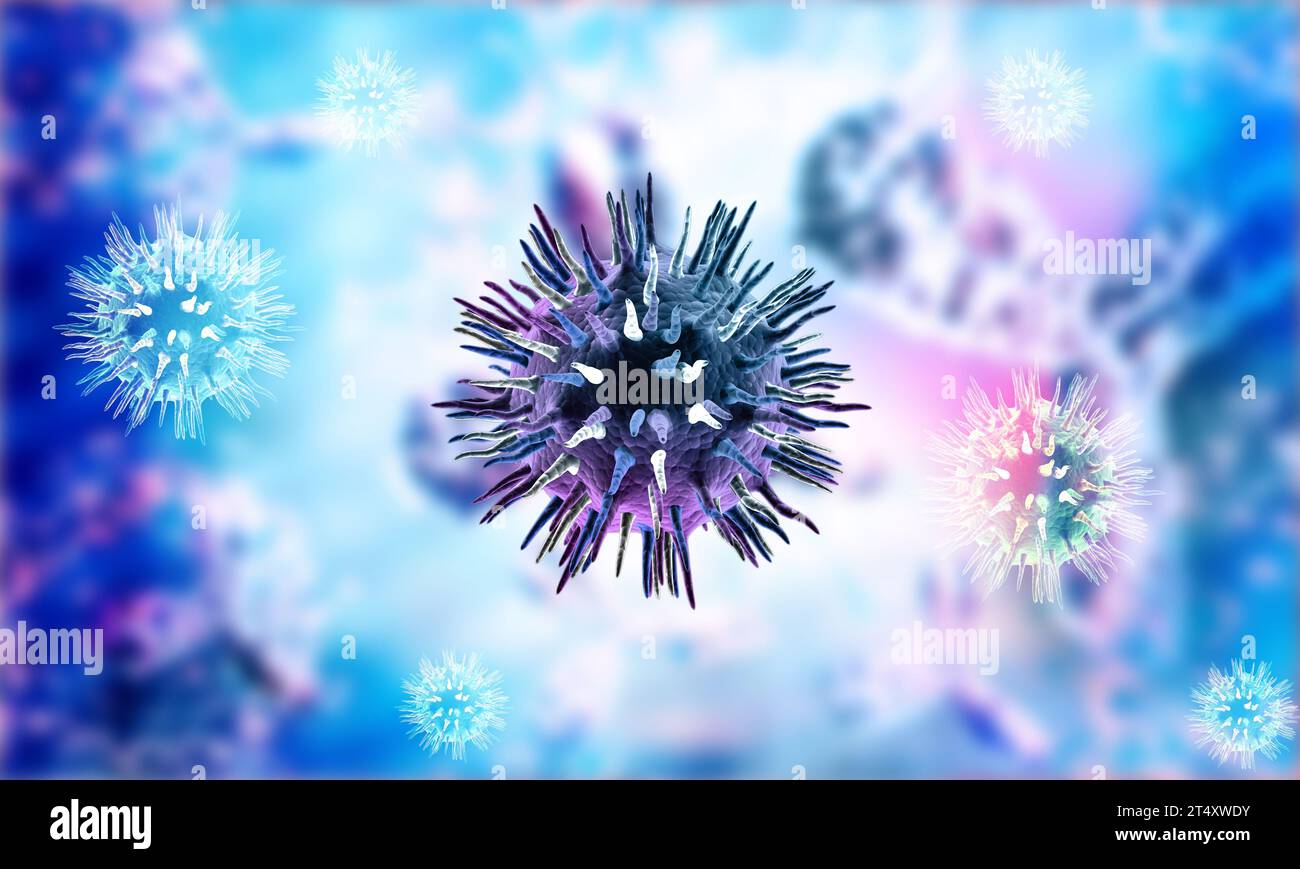 Background image of Bacteria, virus, cell infected organism. 3d ...