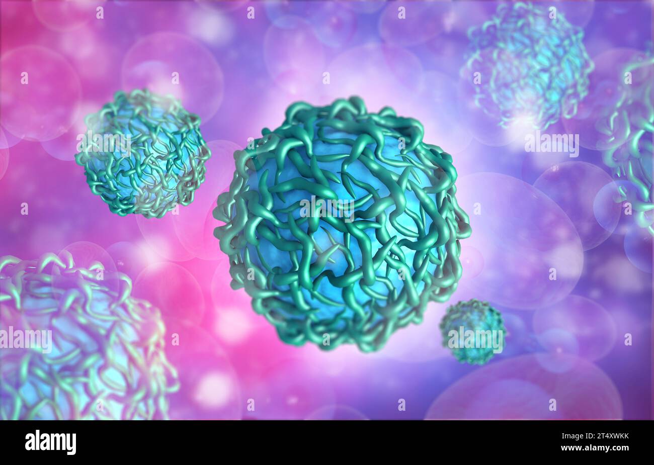 Background image of Bacteria, virus, cell infected organism. 3d ...