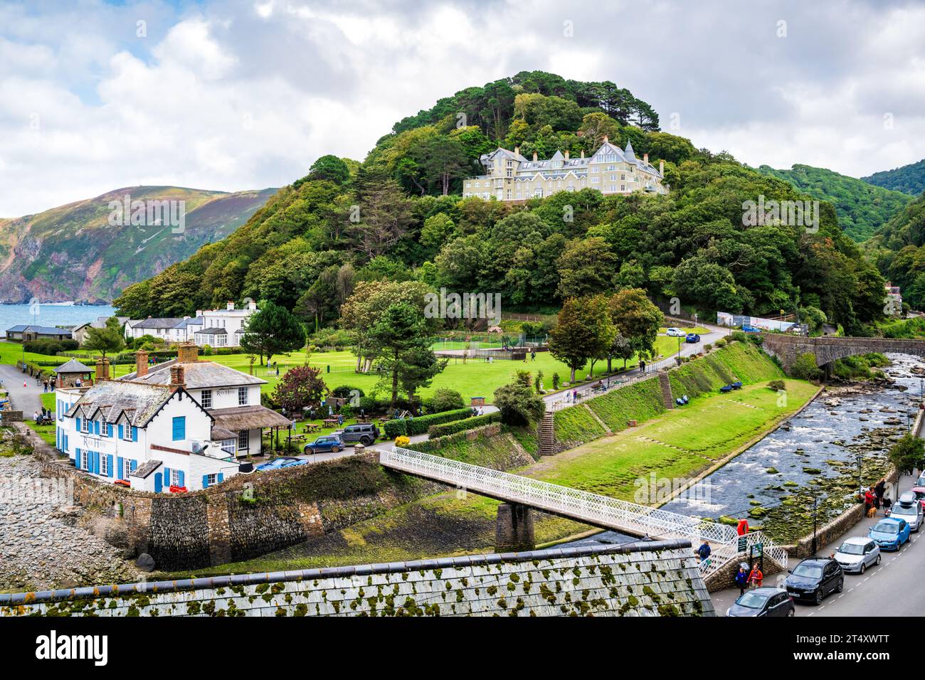 View on the descent from Lynton to Lynmouth, including the West Lyn ...