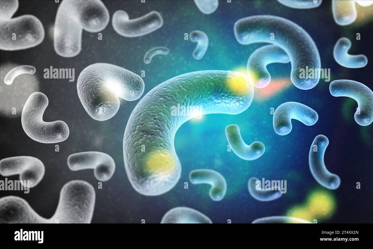 Background image of Bacteria. 3d illustration Stock Photo - Alamy