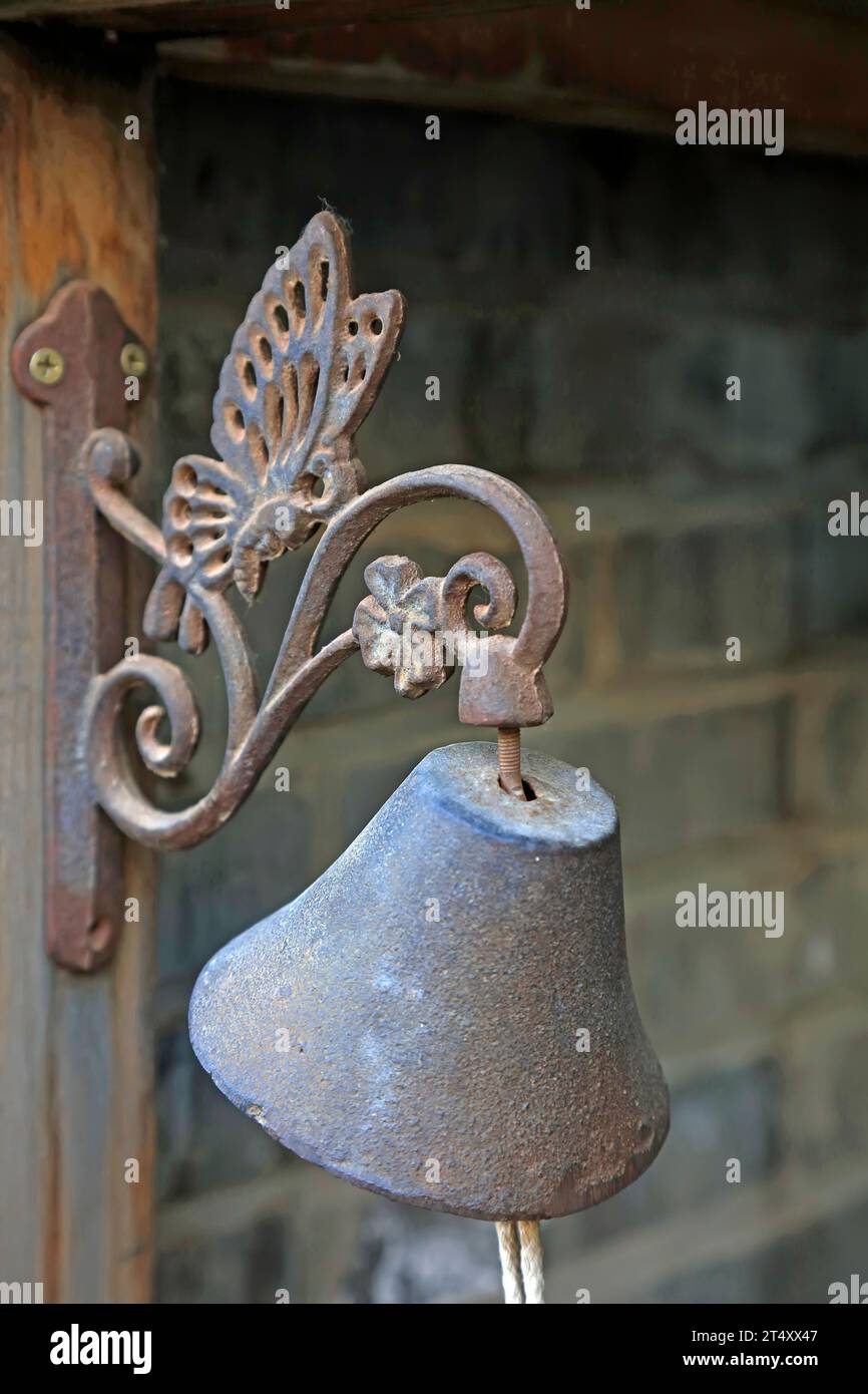 Chinese traditional style iron bell Stock Photo - Alamy