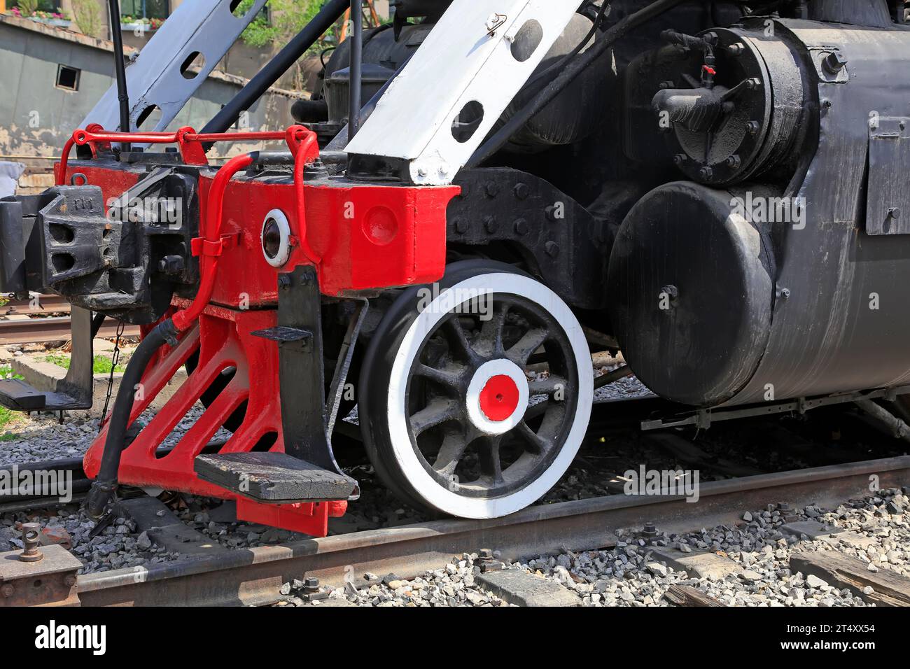Locomotive components of 751 railway head square Stock Photo - Alamy