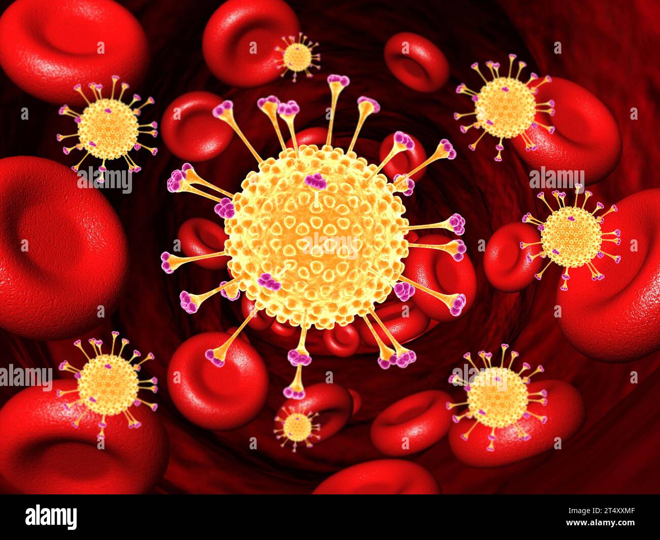 Virus ,bacteria in blood. Medical science background Stock Photo - Alamy
