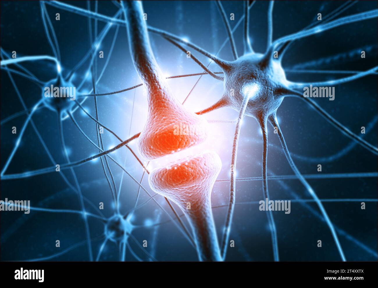 Neuron cells sending electrical chemical signals. 3d illustration Stock Photo - Alamy