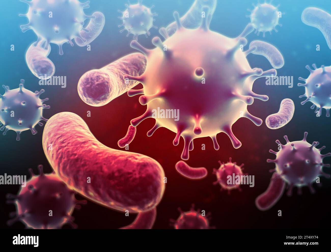 Virus ,bacteria in blood. scientific background Stock Photo - Alamy