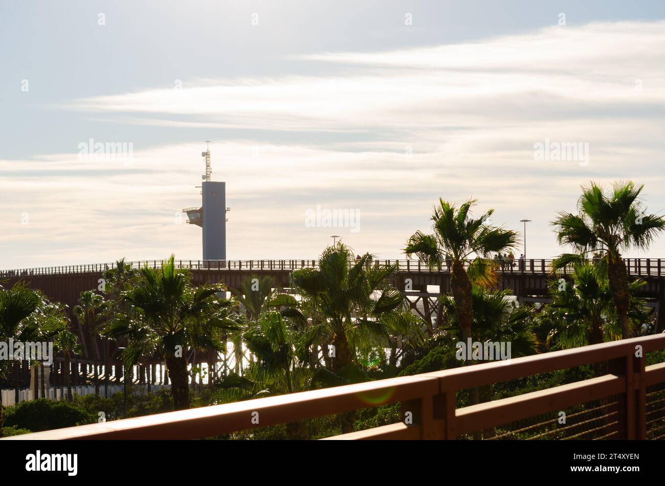 ALMERIA, SPAIN - 01 NOVEMBER 2023 Cable Ingles, the English pier in ...