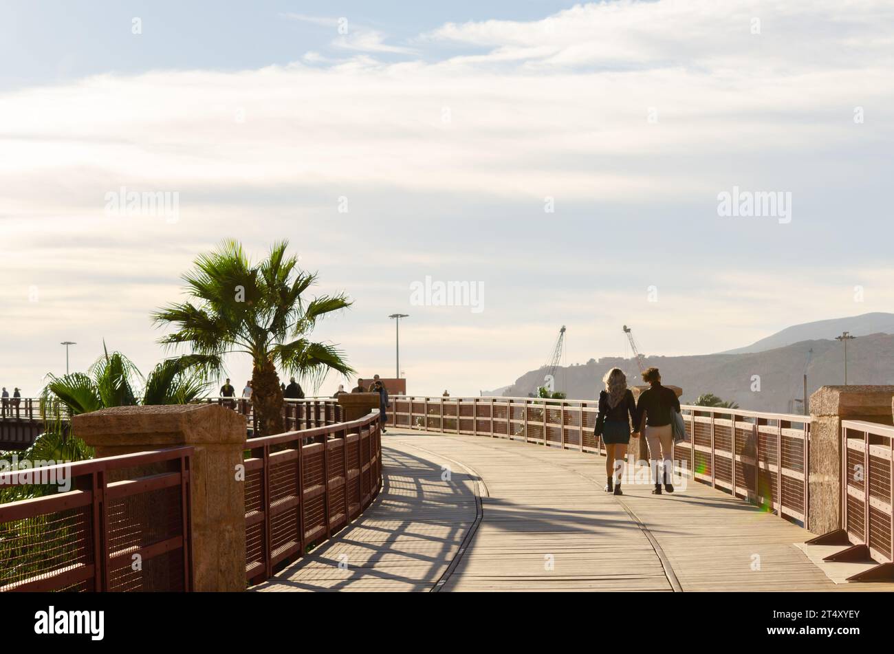 ALMERIA, SPAIN - 01 NOVEMBER 2023 Cable Ingles, the English pier in ...
