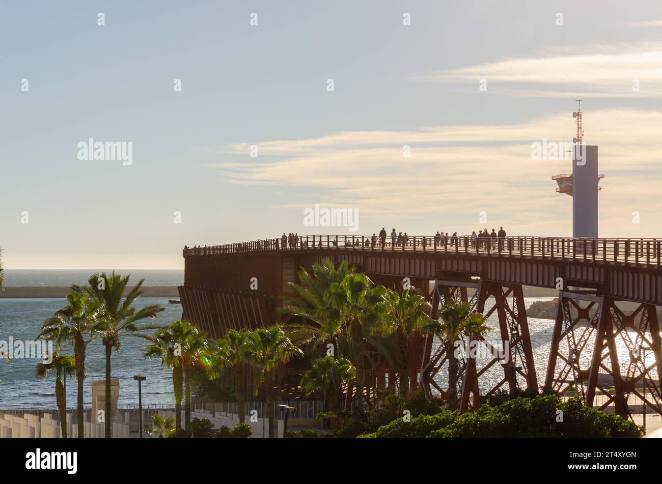 ALMERIA, SPAIN - 01 NOVEMBER 2023 Cable Ingles, the English pier in ...