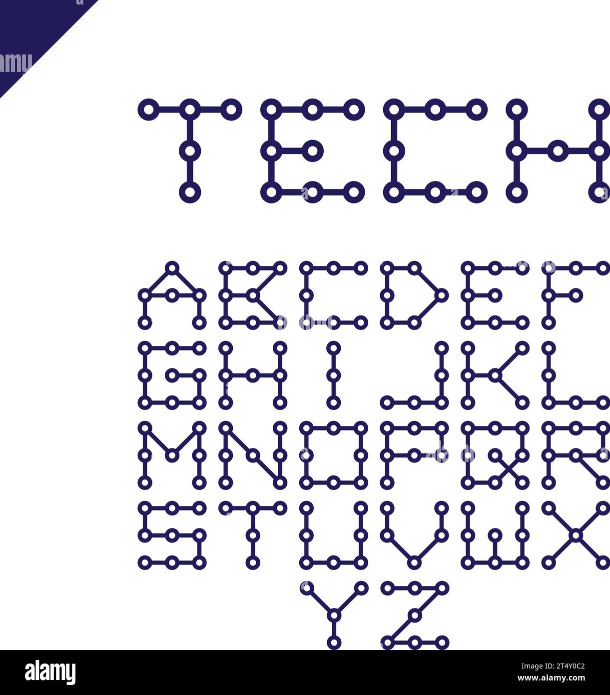 Techno type font alphabet digital hi-tech style Vector Image Stock ...