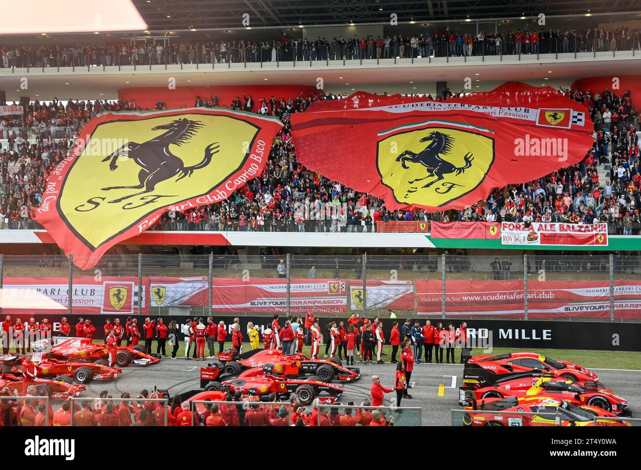 The big Flag of Ferrari supporters during Ferrari World Finals 2023 ...