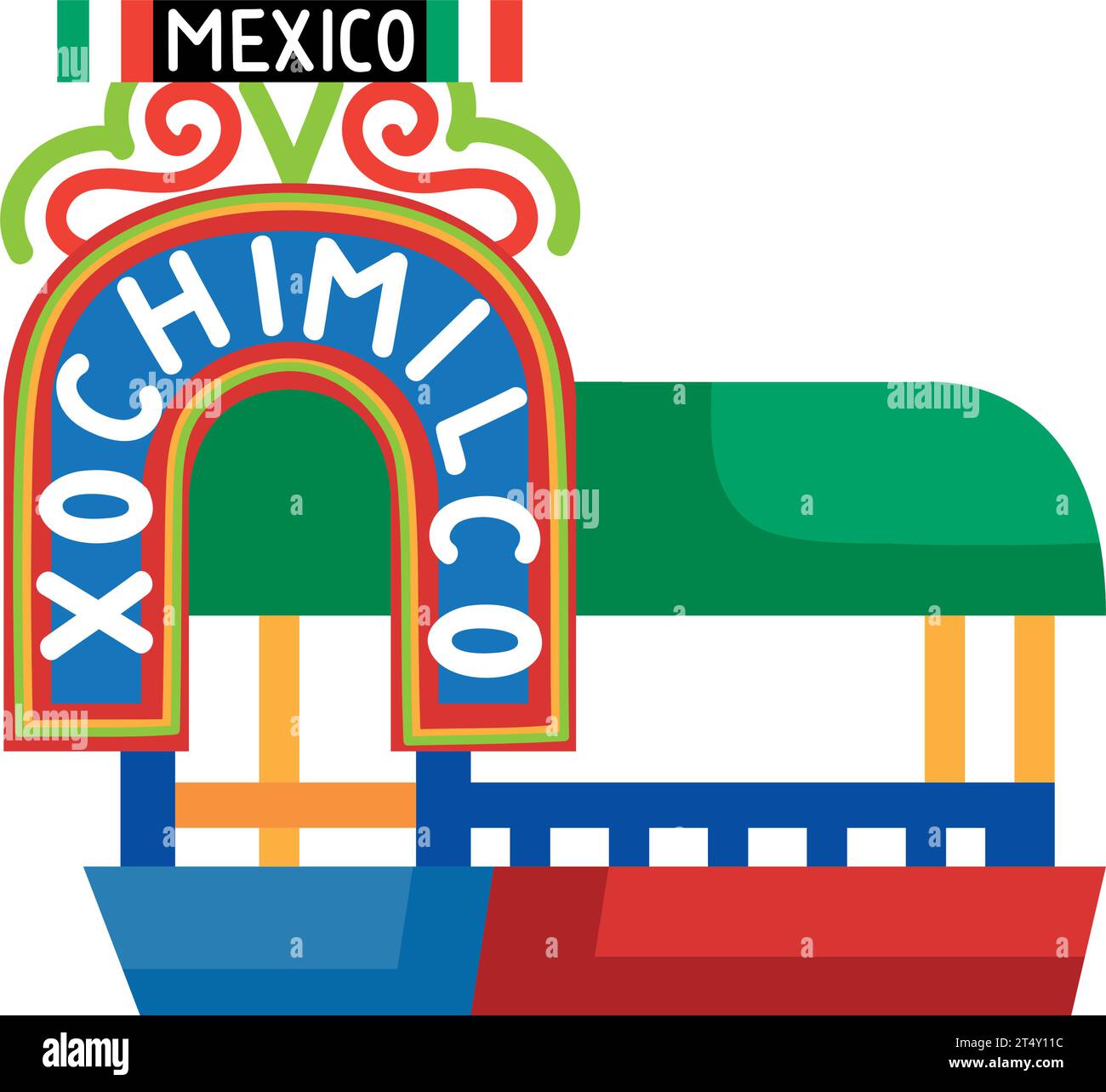 mexico xochimilco trajinera Stock Vector Image & Art - Alamy