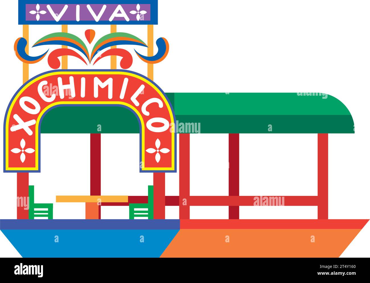 mexico xochimilco trajinera Stock Vector Image & Art - Alamy