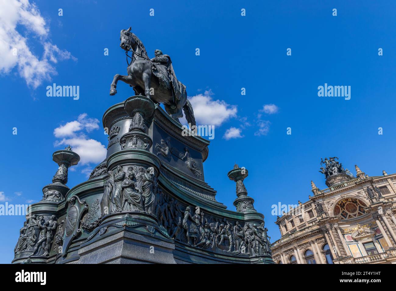 Dresden, Germany: August 10, 2023: Statue of King Johann. Architectural ...
