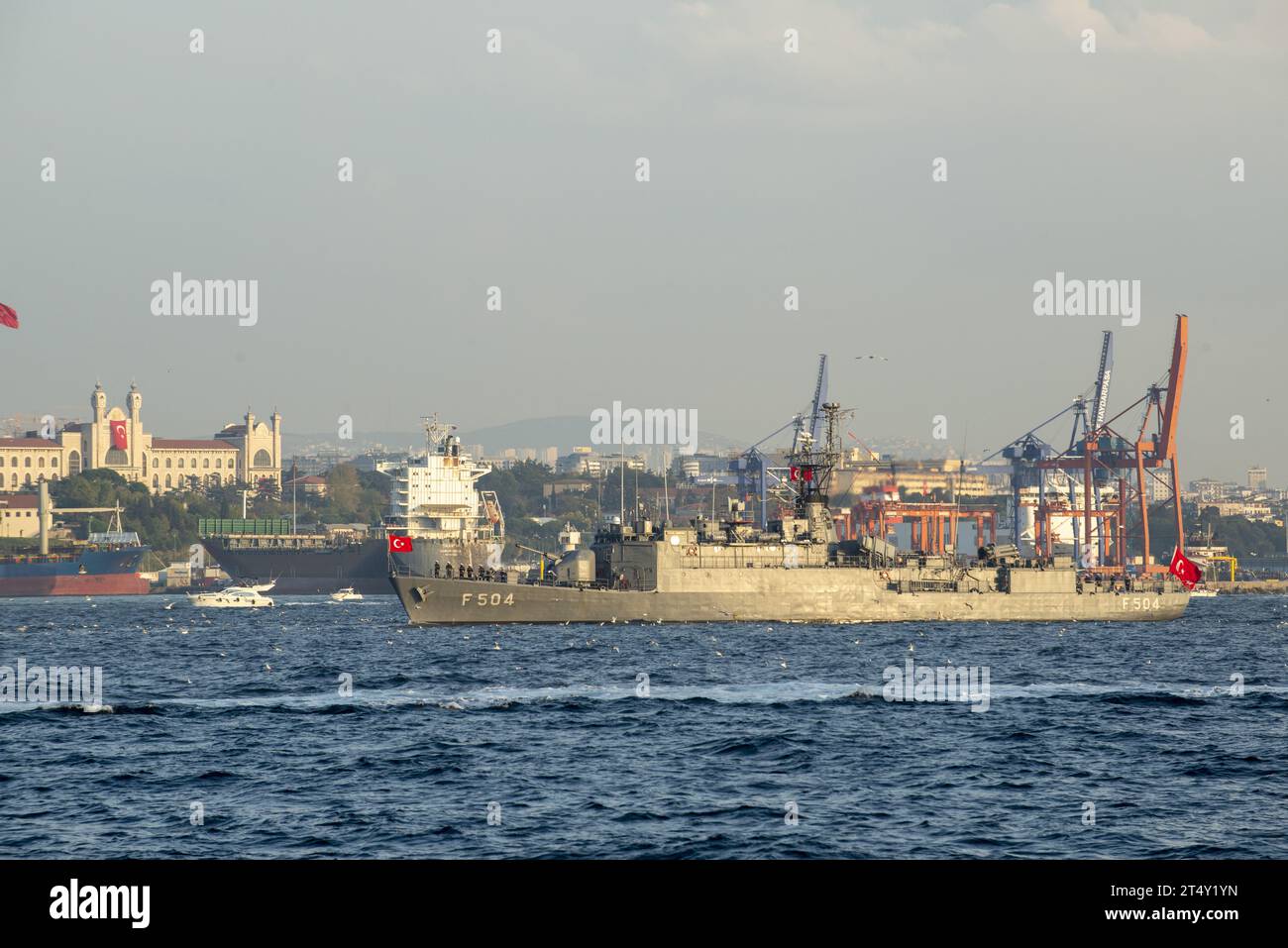 Burak Class Corvette, TCG Bartın (F504) passing the Bosphorus Of ...