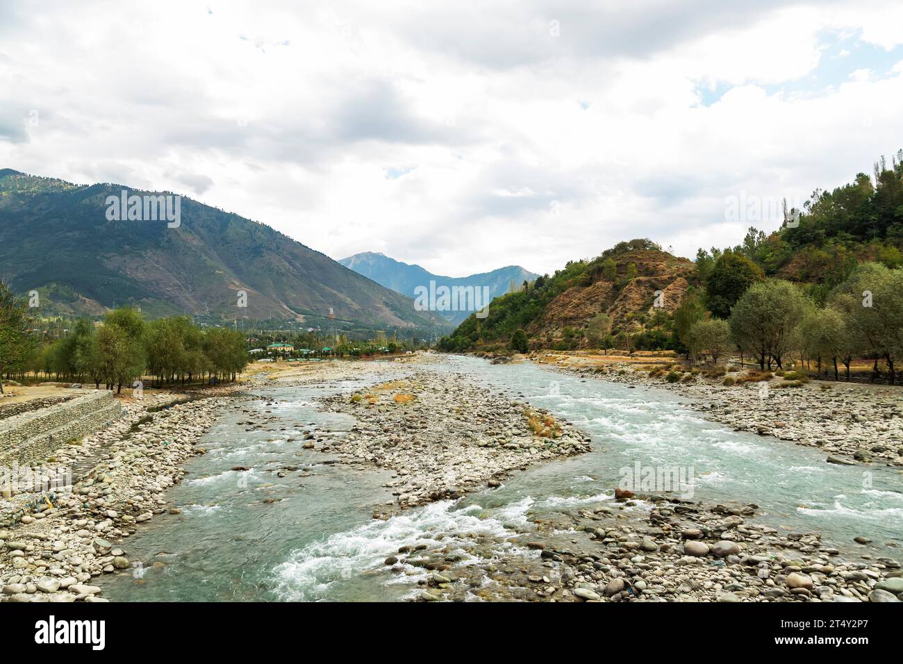 Sind river flowing through the wayil bridge in Srinagar-Leh National ...
