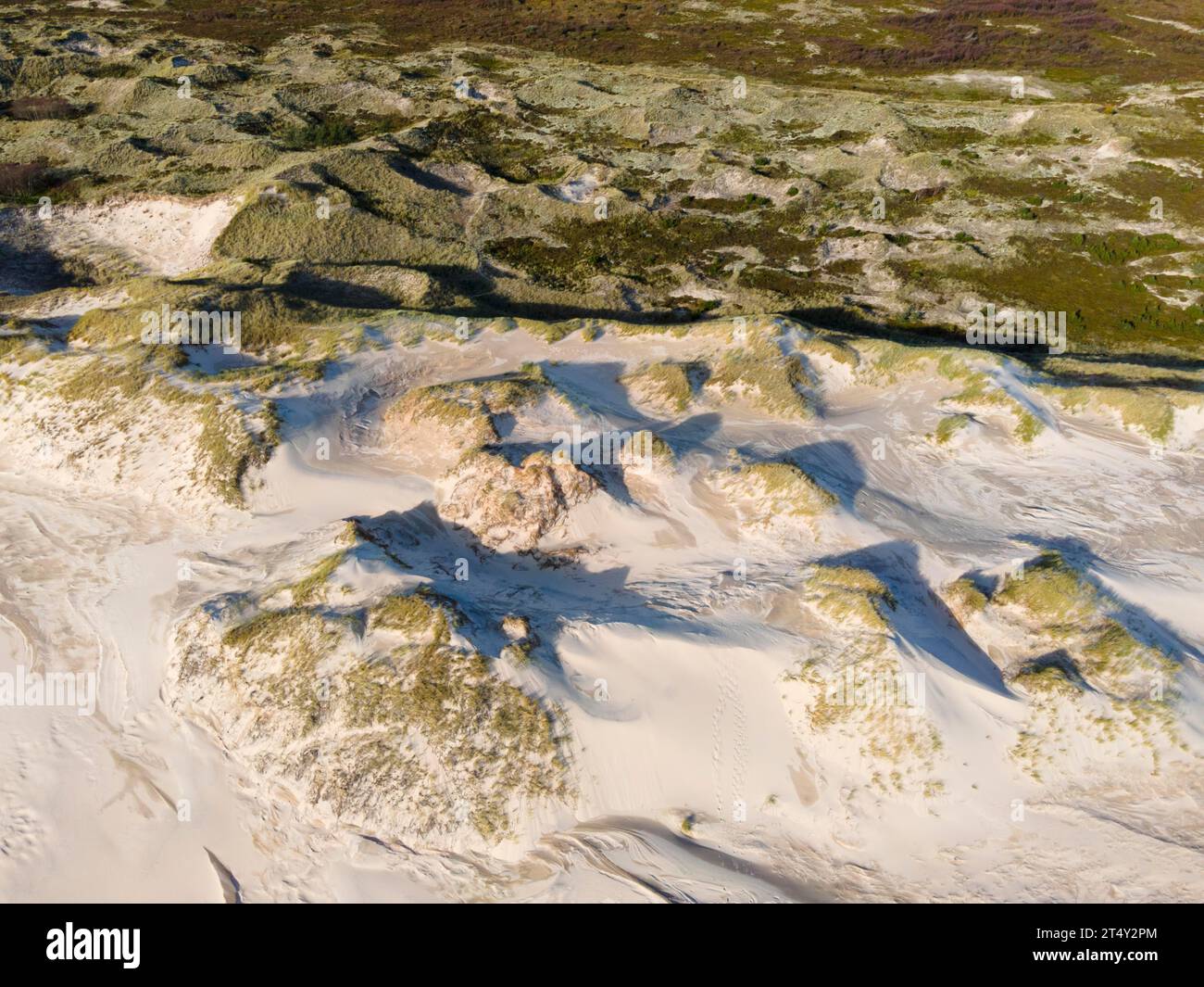 Aerial view, shifting sand dune, Rabjerg Mile, Rabjerg Mile, landscape ...