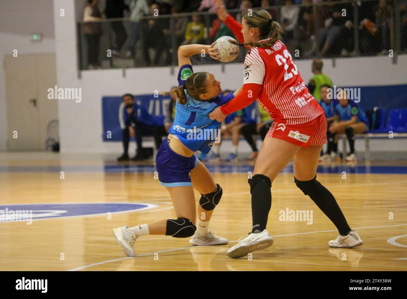 Oviedo, Spain. 1st Nov, 2023. Lobas Global Atac Oviedo's player, Miriam ...