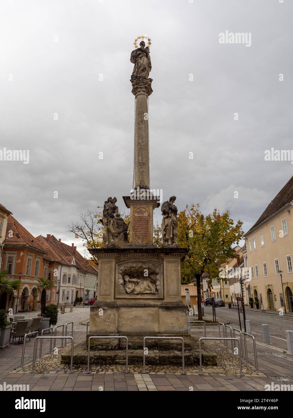 St. Mary's Column, Main Square, Bad Radkersburg, Thermenland, Styria ...