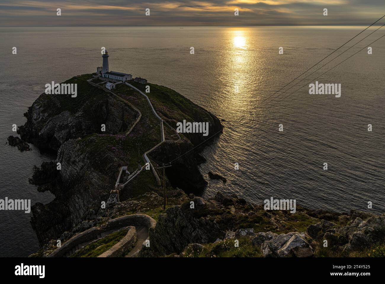 Sunset am South Stack Stock Photo - Alamy