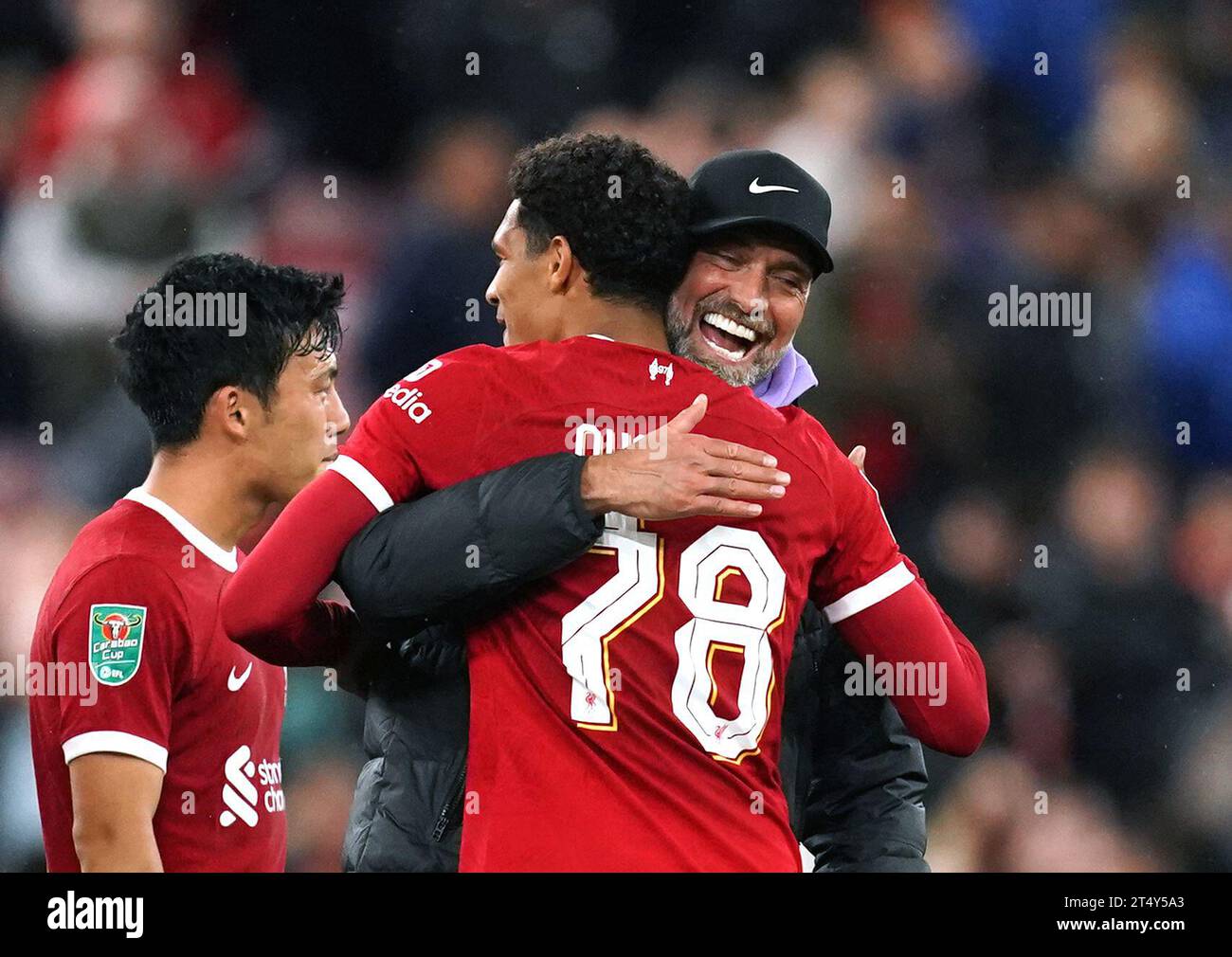 File photo dated 27-09-2023 of Jurgen Klopp and Jarell Quansah ...